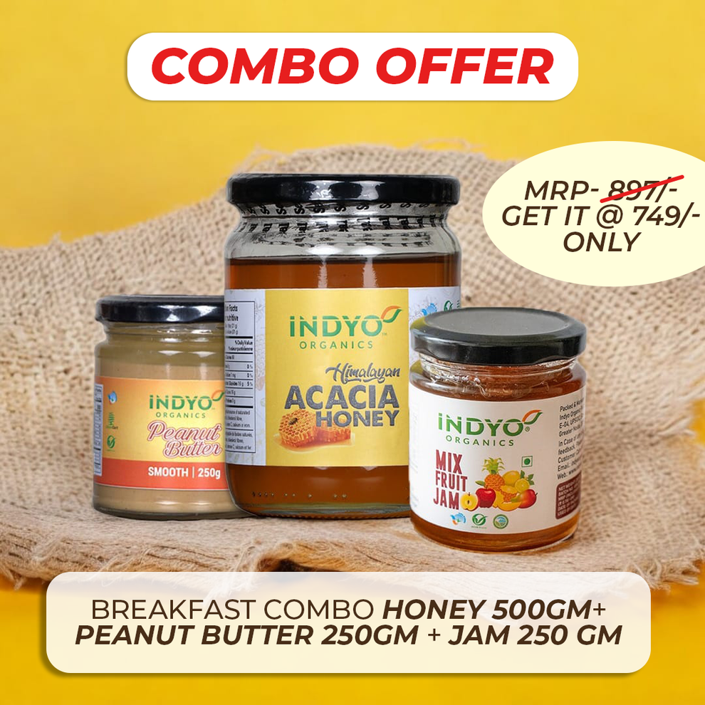Breakfast Combo Honey 500Gm+Peanut Butter 250Gm + Jam 250 gm – INDYO ...